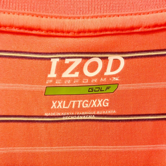 Izod | Shirts | Izod Mens Perform X Orange Stripe Golf Polo Xxl | Poshmark